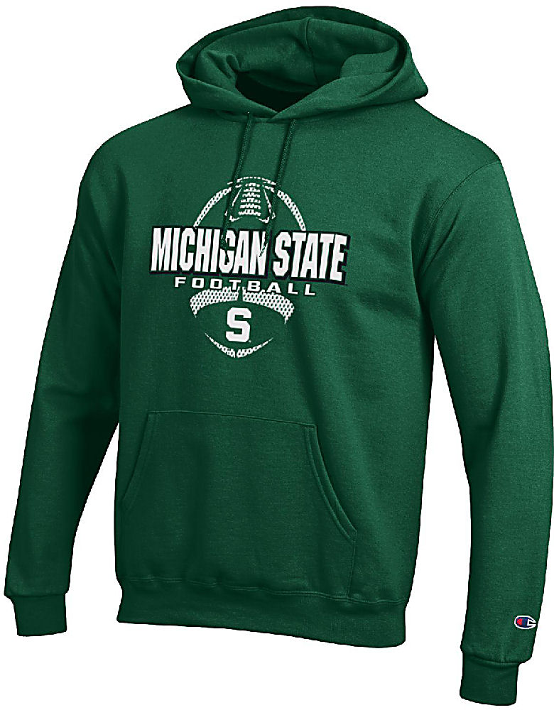 Michigan State Spartans Green Football Powerblend Screened Hoodie ...