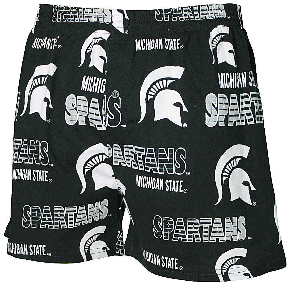 Michigan State Spartans Mens Oversized Green Sweep Boxer Shorts ...