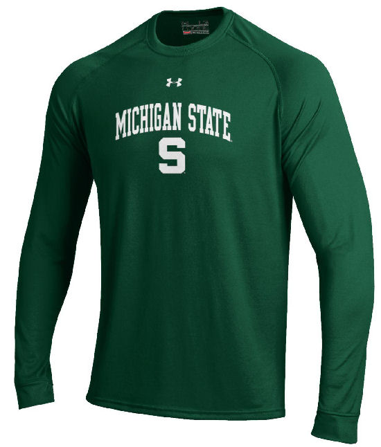 Michigan State Spartans Poly Dry HeatGear NuTech Performance Long Shirt ...