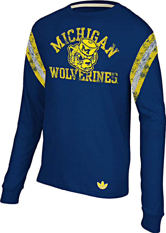 Michigan Wolverines Vintage Applique Long Sleeve Shirt by Adidas ...