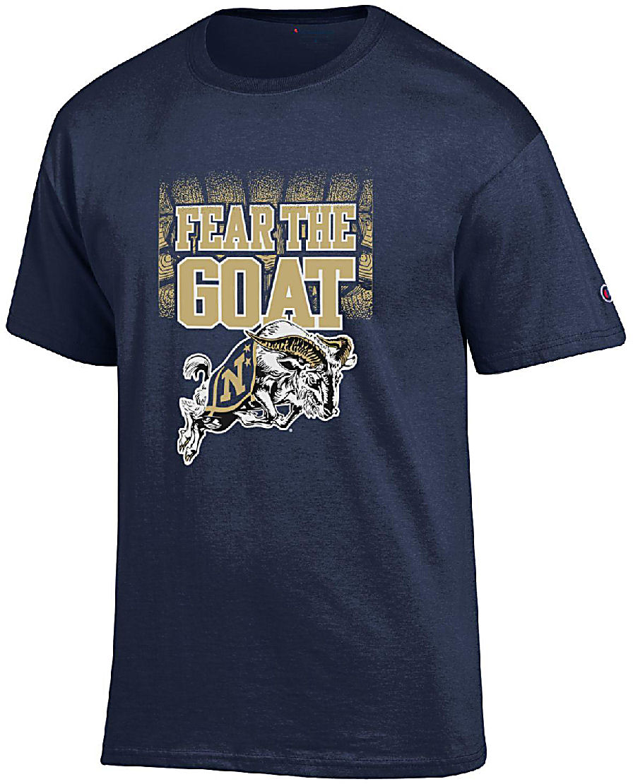 Navy Midshipmen Blue Champion Fear The Goat Short Sleeve T Shirt | Navy ...