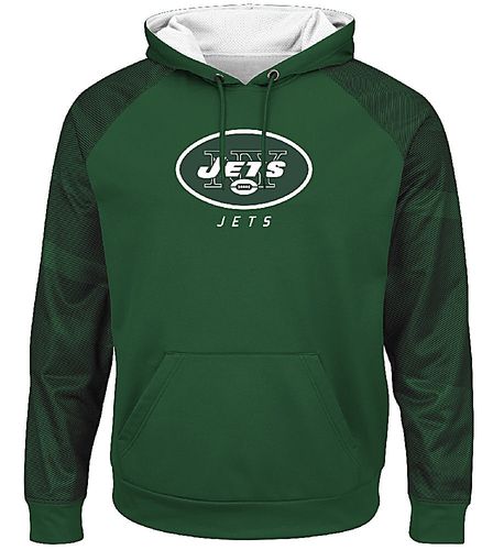 New York Jets Green Armor 3 Pullover Synthetic Majestic Hoodie ...