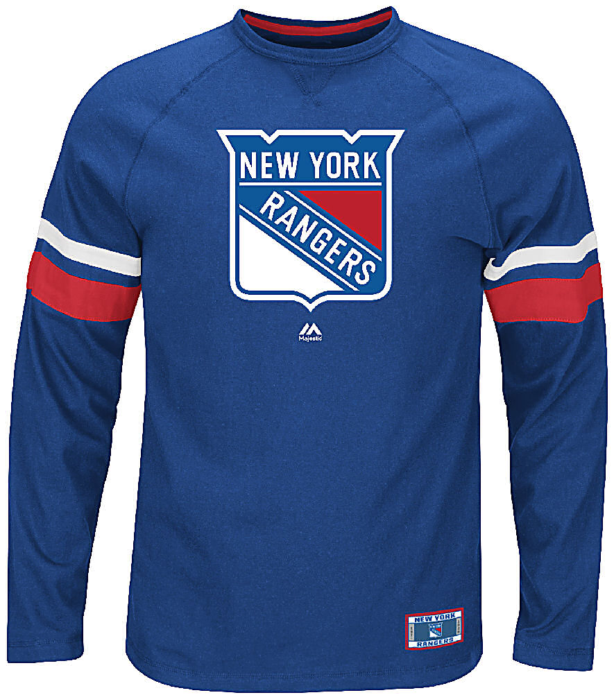 NHL New York Rangers Deep Royal Power Hit Long Sleeve Tee Shirt by ...