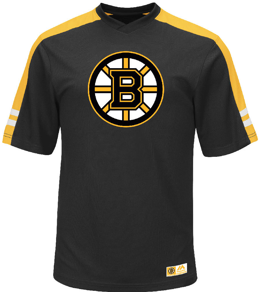 NHL Boston Bruins Black Quick Play Synthetic V Neck Shirt by Majestic ...