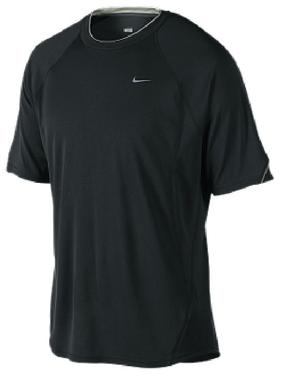 Nike Black Dri-FIT UV Essential Mens Running Shirt | Nike Dri-FIT Short ...