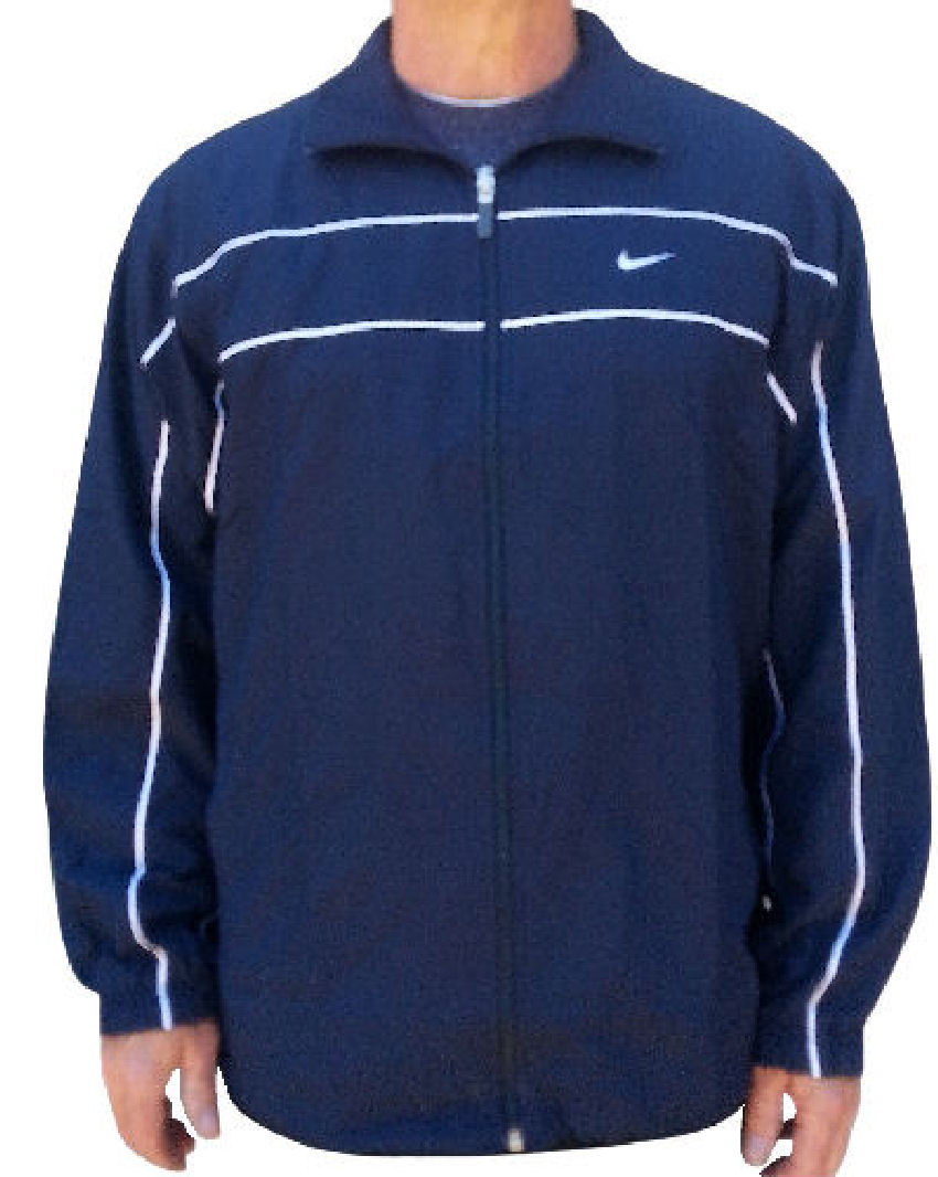 Nike Mens Navy Microfaille Polyester Track Jacket on Sale | Nike ...