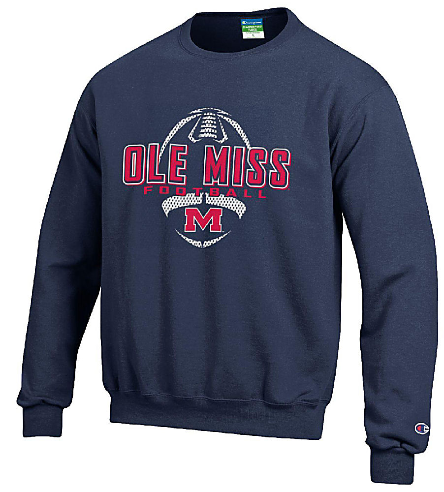 Ole Miss Rebels Blue Football Powerblend Screened Crew Sweatshirt by ...