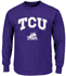 TCU Horned Frogs Mens Purple School Logo Long Sleeve T Shirt ...