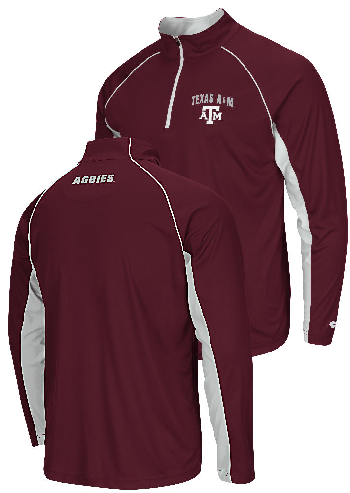 Texas A&M Aggies Maroon Lineman ¼ Zip Pullover Raglan Light-Weight Top ...