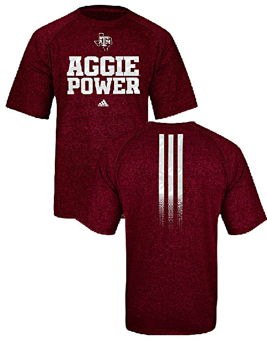 Texas A&M Aggies Sidelines Power Heather Maroon Climalite Shirt by ...