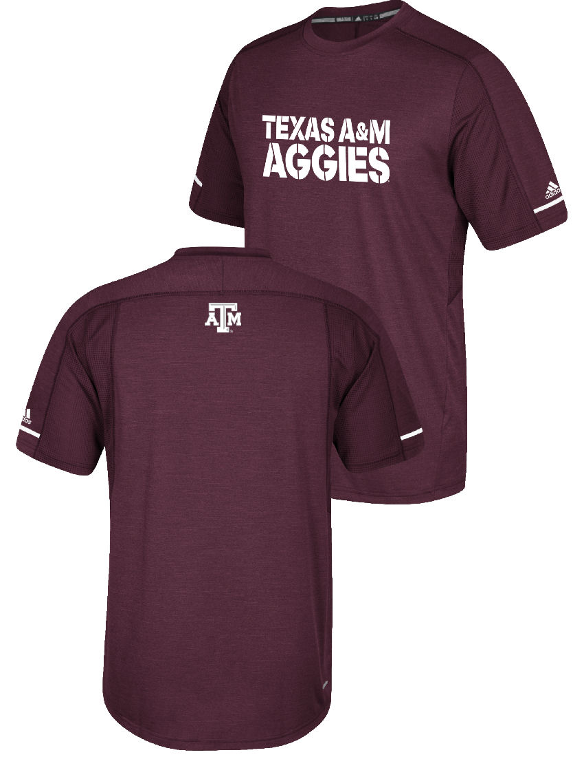 Texas A&M Aggies Adidas NCAA Sideline Polyester Performance Synthetic T ...
