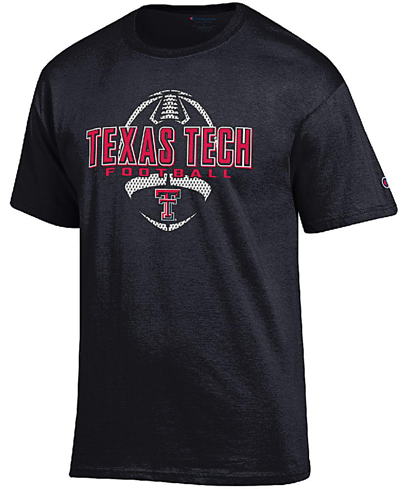 Texas Tech Red Raiders Black Football Short Sleeve T Shirt by Champion ...