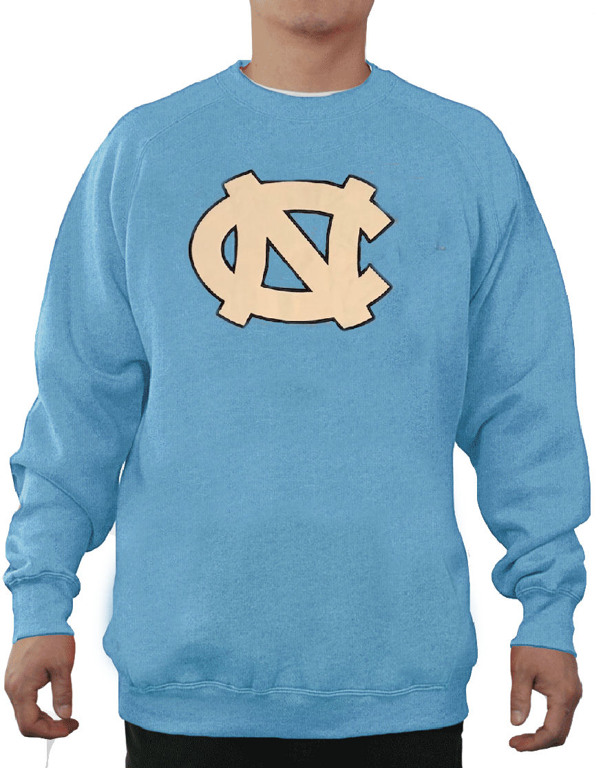 UNC Tar Heels Mens Carolina Blue Embroidered College Icon Crewneck ...