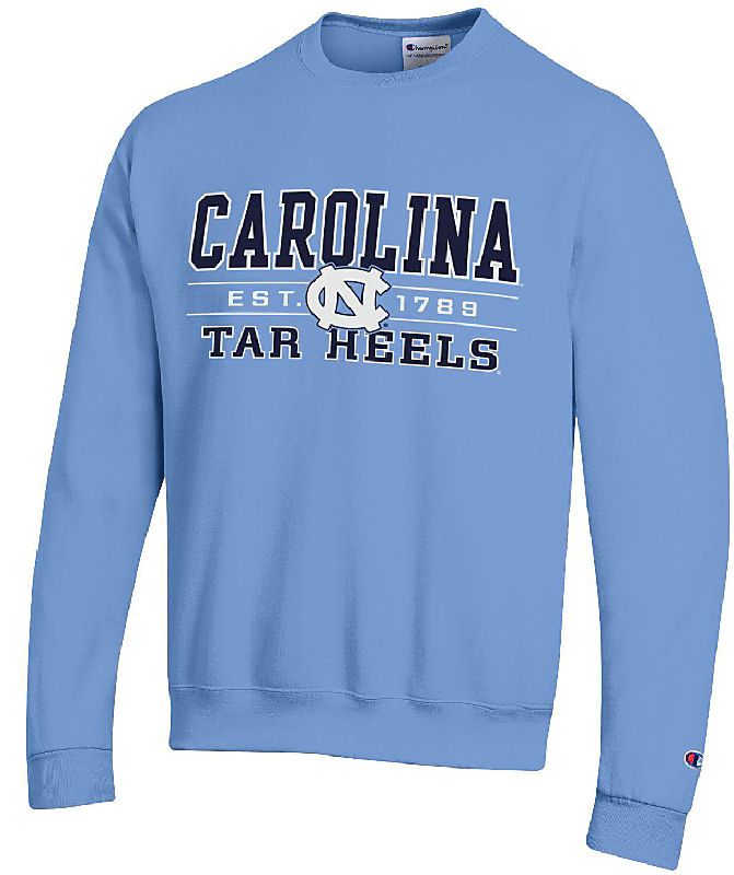 UNC Tarheels Adult Collegiate Powerblend Screened Crew Neck Sweatshirt ...
