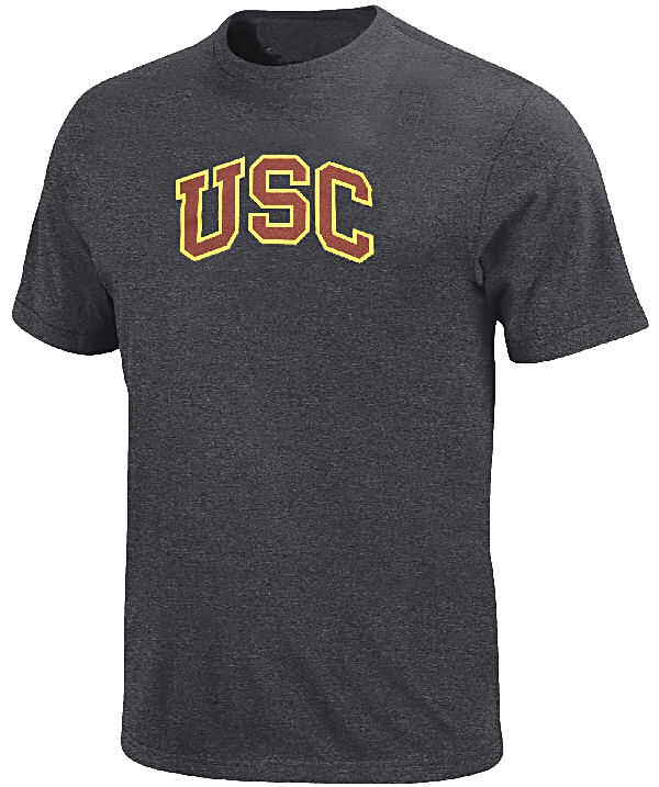 USC Trojans Charcoal Arched Block Logo Short Sleeve T Shirt