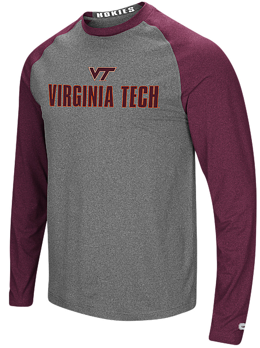 Virginia Tech Hokies Mens Grey Social Skills Synthetic Long Sleeve ...