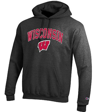 Wisconsin Badgers Granite Heather Champion Campus Powerblend Screened ...