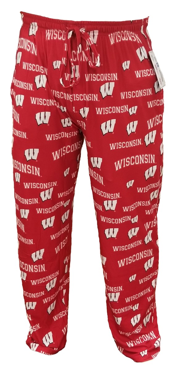 Wisconsin Badgers Mens Red Fairway Pajama Pants on Sale | Wisconsin ...