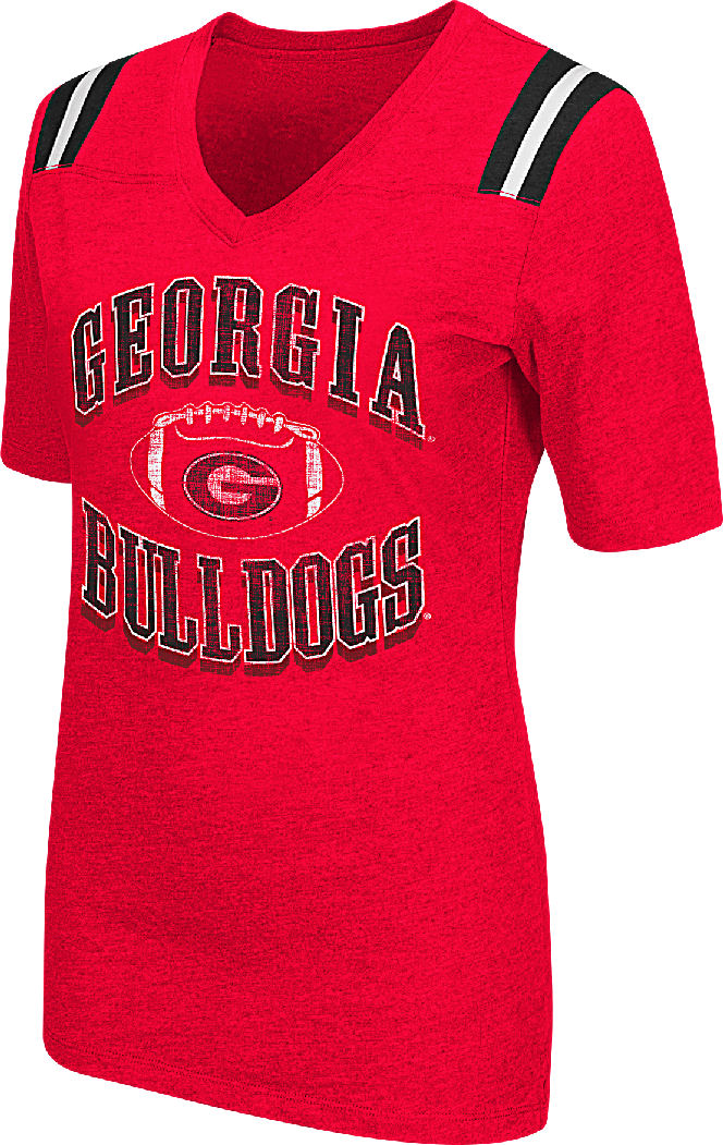 Ladies Georgia Bulldogs Red Artistic Short Sleeve T Shirt | Georgia ...