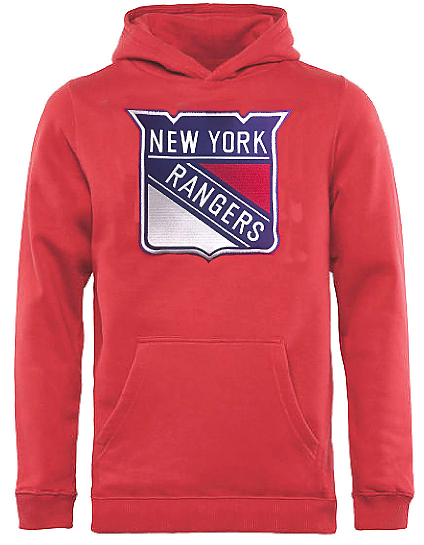 Youth New York Rangers Red Embroidered Prime Hoodie Sweatshirt | New ...