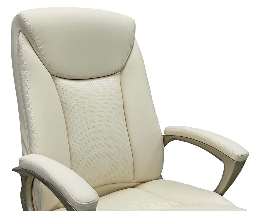 300-Lbs. Capacity High Back Receptionist's Chair with Cream Leather ...