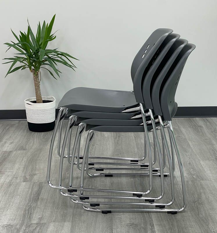 300 Lbs. Capacity Premium Ganging Office Stack Chair in Gray