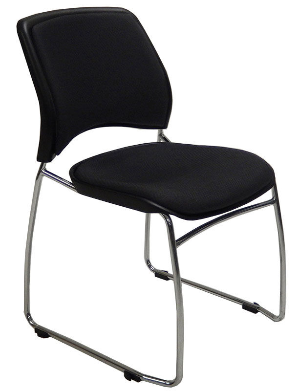 Padded Ganging Office Stacking Chairs, 300-Pound Capacity