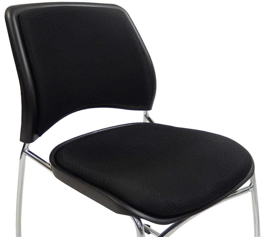 Padded Ganging Office Stacking Chairs, 300-Pound Capacity