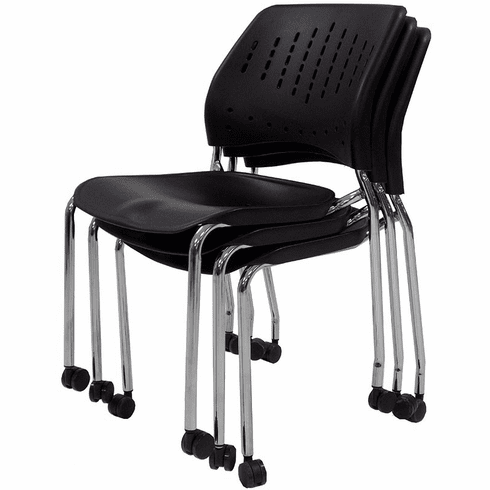 Stacking Chairs with Wheels - 300-Pound Capacity