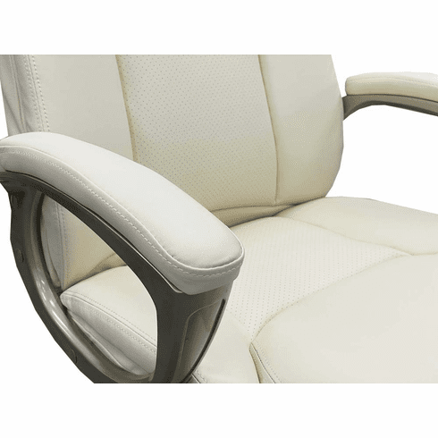 300-Lbs. Capacity High Back Receptionist's Chair with Cream Leather ...