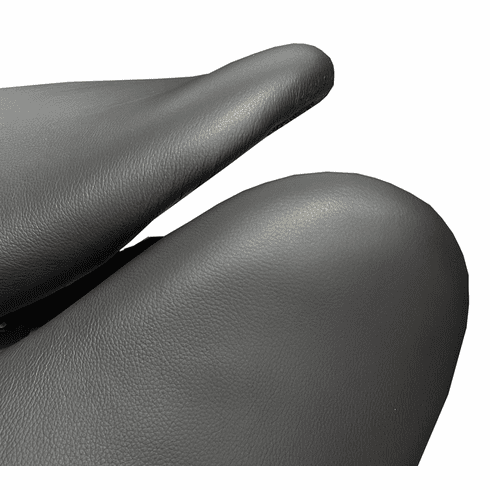 300 Pound-Capacity Leather Split Seat Saddle Stool with Backrest