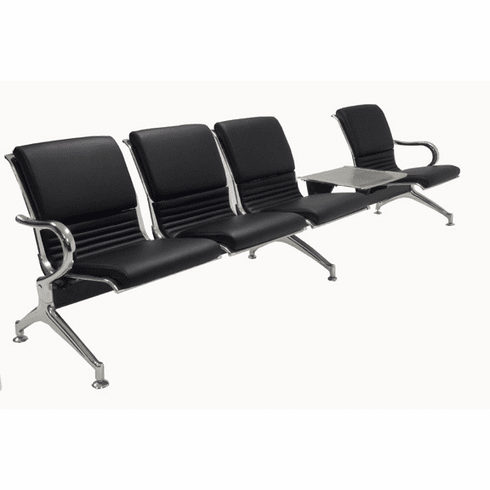 4-Seater Upholstered Beam Seating with Magazine Table