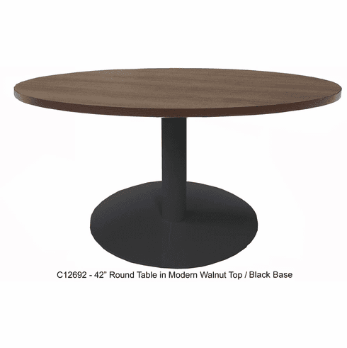 42" Round Metal Disc Base Waiting Room Table