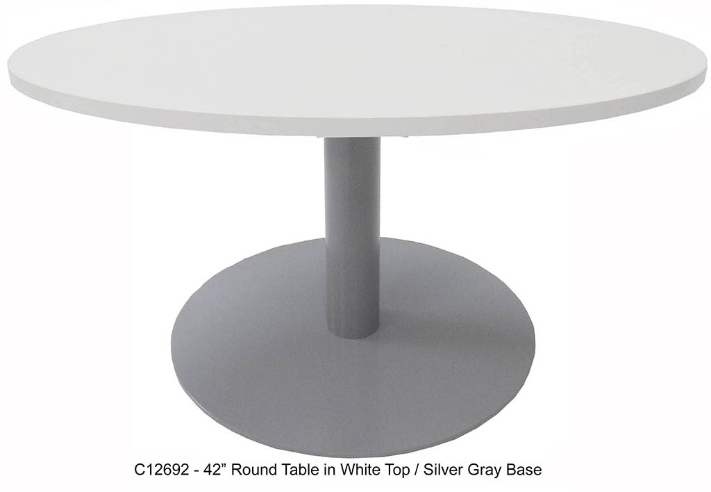 42" Round Metal Disc Base Waiting Room Table