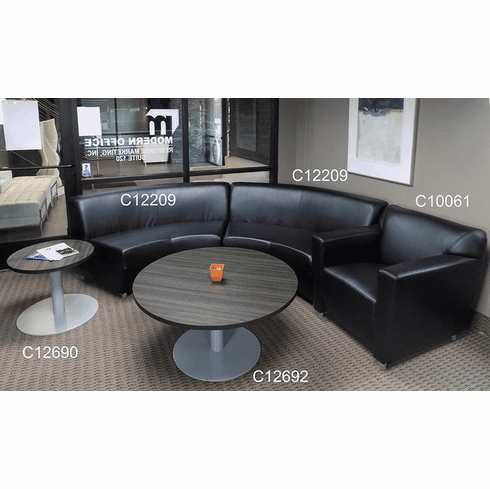 42" Round Metal Disc Base Waiting Room Table