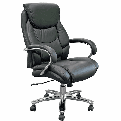 500 lbs. Capacity Professional Black Leather Desk & Conference Chair ...