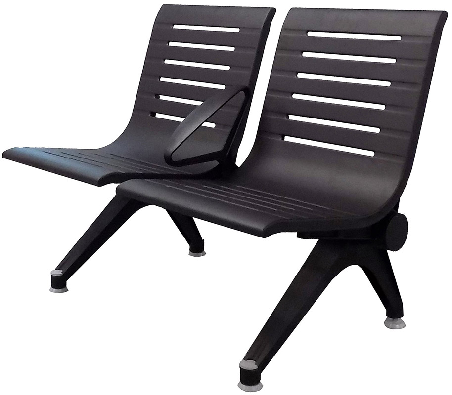 Aero Steel Public Beam Seating Series - 2-Seat Beam Seater in Black Shadow