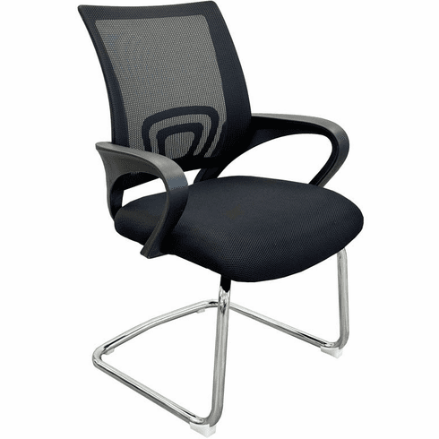 All Mesh Cushioned Sled Base Guest Chair in 4 Colors