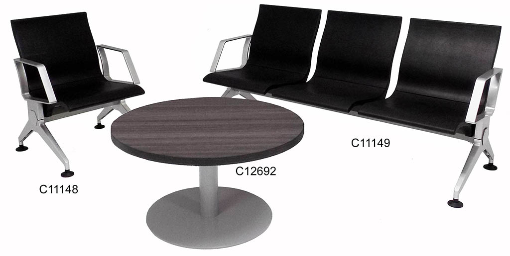 Four-Seat Reception Bench Beam Seating - InStockChairs
