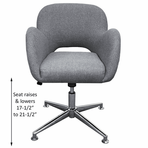 Gray Fabric Low Back Retro Swivel Guest Chair