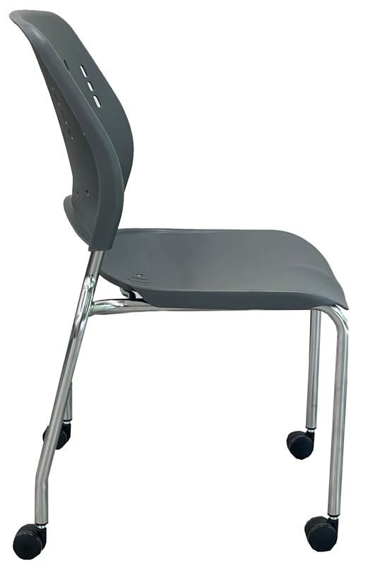 300 lb. Capacity Gray Mobile Stacking Training Room Chair
