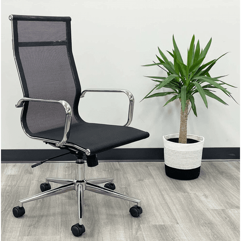 High Back Conference Chair in Black Mesh