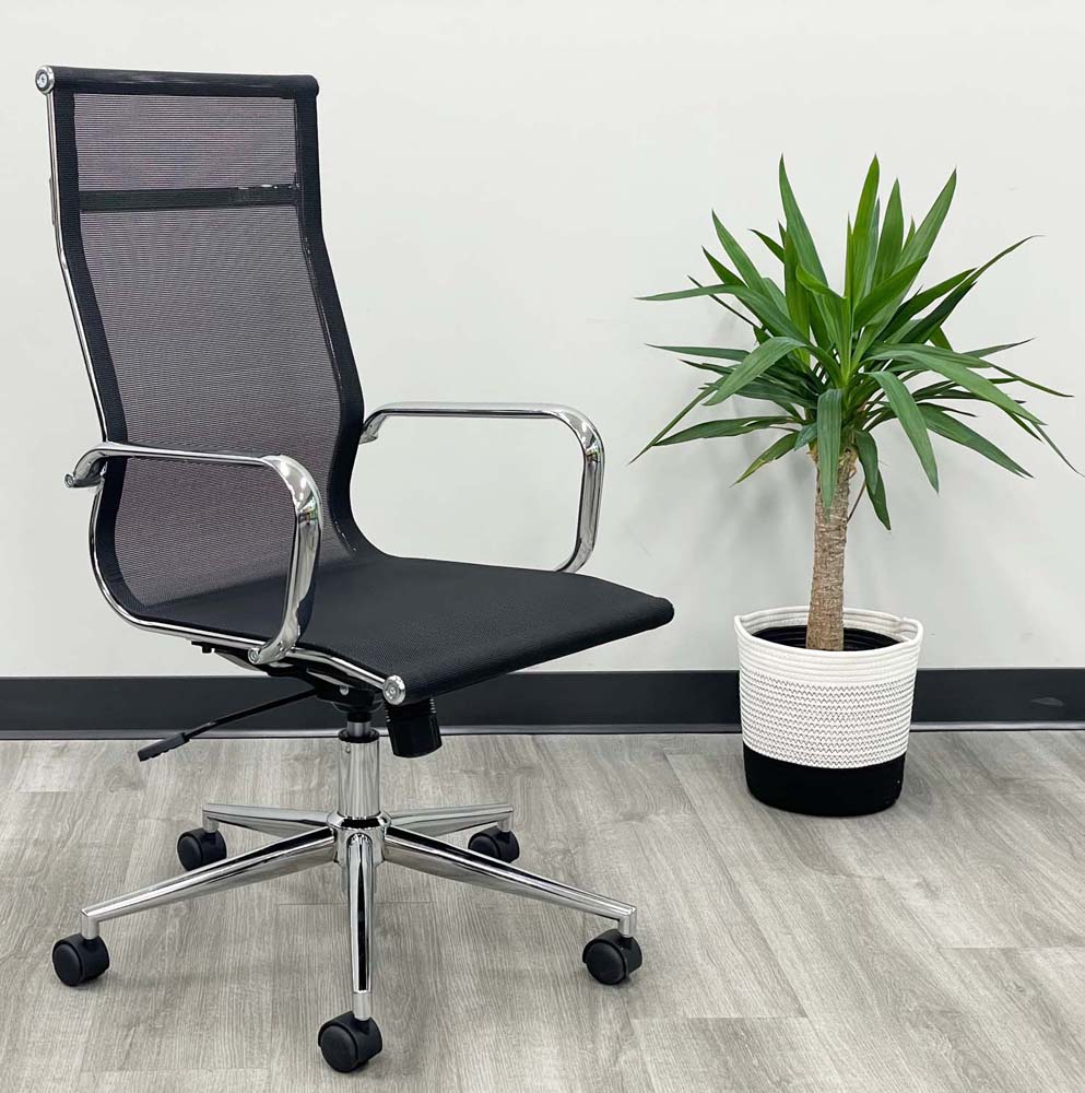 High Back Conference Chair in Black Mesh