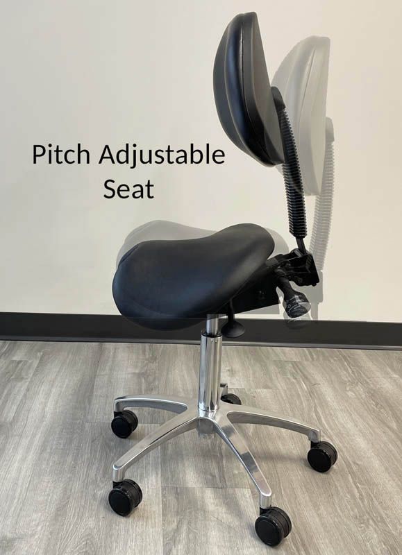 300 lbs. Cap. Leather Saddle Seat Stool w/Backrest - 22 - 29.5 Inch ...