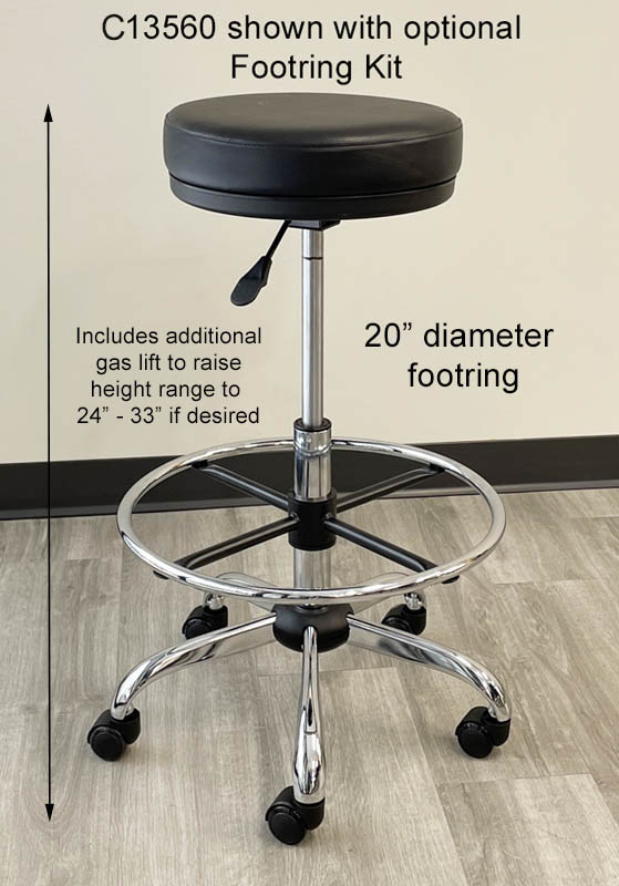 250-Pound-Capacity Antimicrobial Vinyl Medical Stool