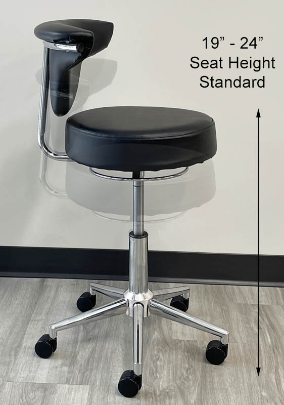 Antimicrobial Vinyl Medical Stool with Backrest