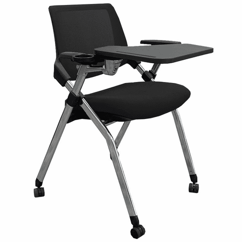 Nesting Chair with Desk Arm, Flip-Up Seat & Mesh Back
