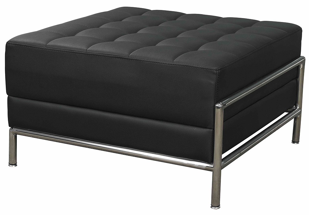 Modular Black Tufted Backless Bench
