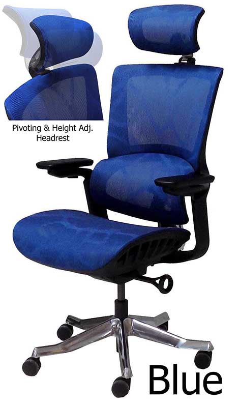 Premium Elastic Mesh 300 Pound-Capacity Office Chair with Headrest