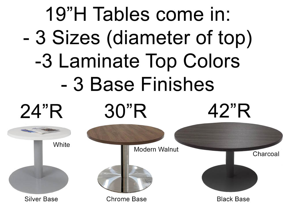 30" Round Metal Disc Base Waiting Room Table
